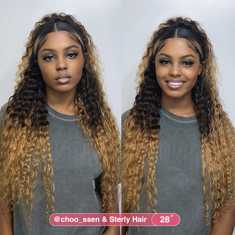 New Fabulous Beyonce Style 13x6 Lace Ombre Deep Wave Frontal Wig