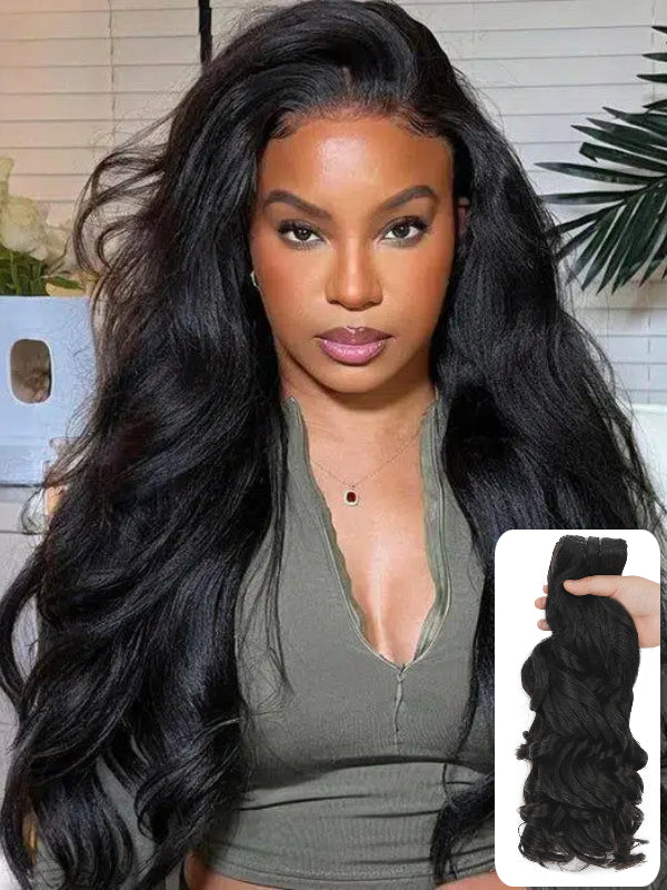 Raw Hair Clip In | Wave Yaki lnvisible Edge Clip in Hair Extensions Fo ...