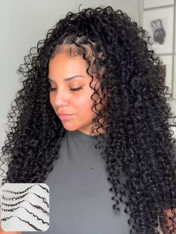 Sterly Hair Pixie Curls Feather Crochet Human Hair Extension Human Hai ...