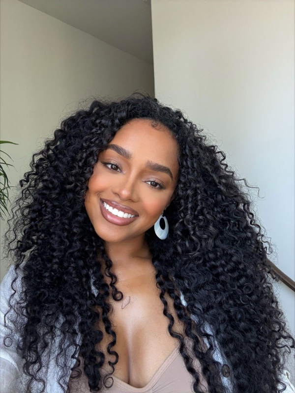 Sterly Hair Pixie Curls Feather Crochet Human Hair Extension Human Hai ...